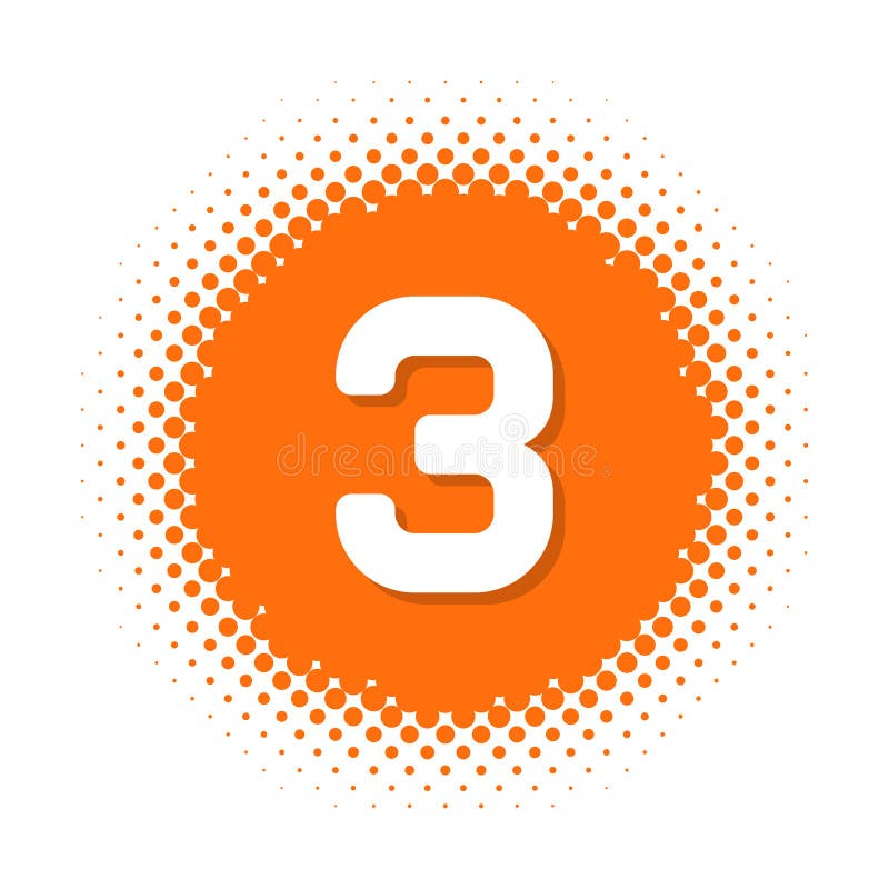 Number Three on Halftone Round Shape Stock Vector - Illustration of ...