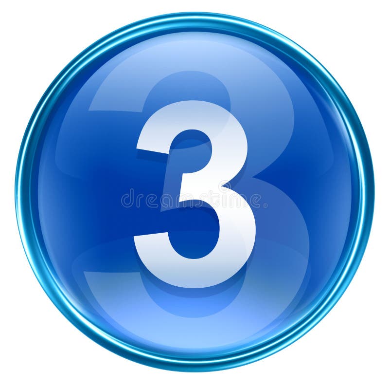 Number three icon blue. stock illustration. Illustration of round ...