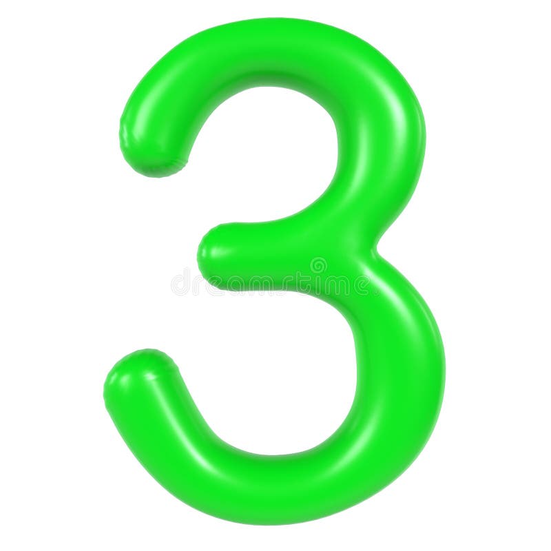 Number Three Isolated on White Background Stock Illustration ...