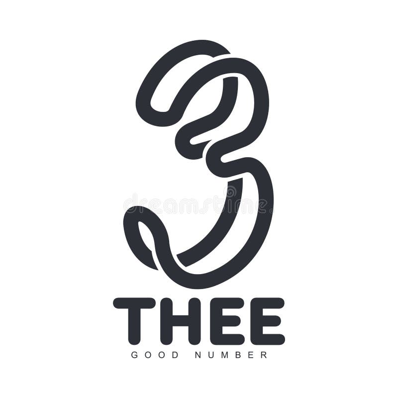 Numeric logo three stock illustration. Illustration of concept - 103758742