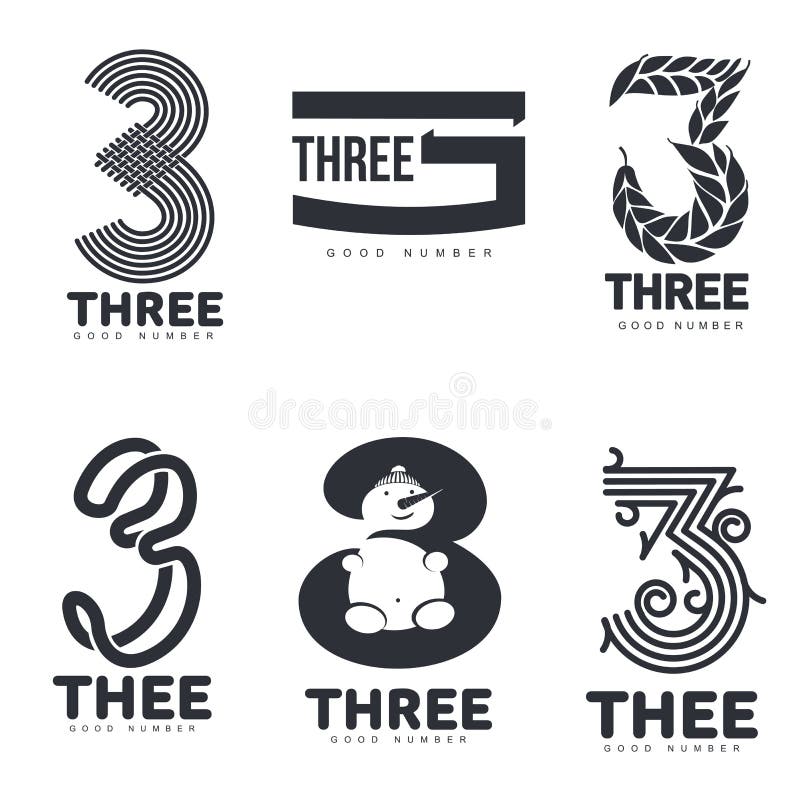 Numeric logo three stock illustration. Illustration of logotype - 103758846