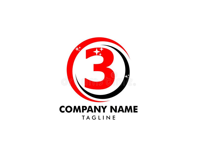 Number Three Logo, Logo 3 Vector Template Stock Vector - Illustration ...