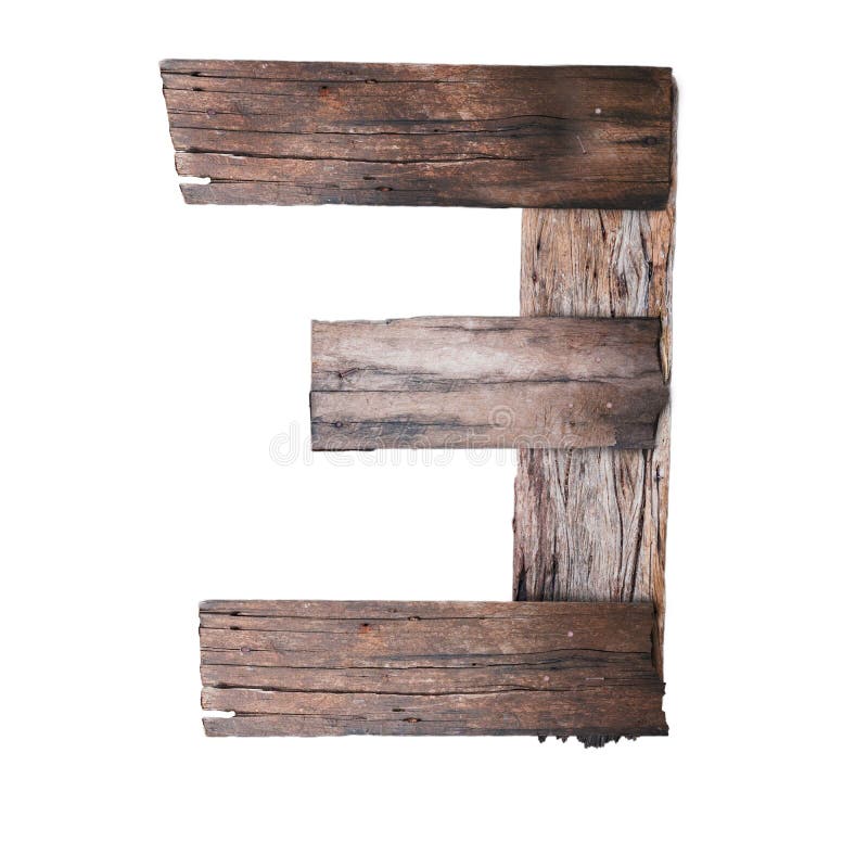 Number Three Made from Old Wooden Boards Stock Photo - Image of concept ...