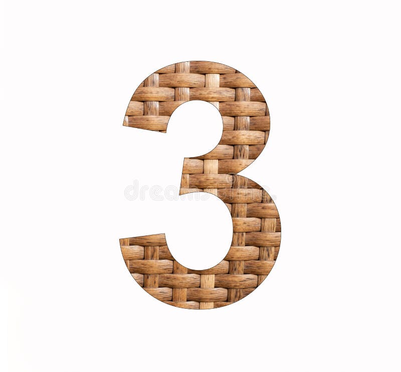 Number 3 Three - Natural Rattan Background Stock Image - Image of ...