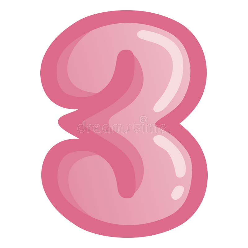 Number 3 Three Pink Bold Alphabet Vector Stock Vector - Illustration of ... Number 3 Three Pink Bold Alphabet Vector Stock Vector - Illustration of ...