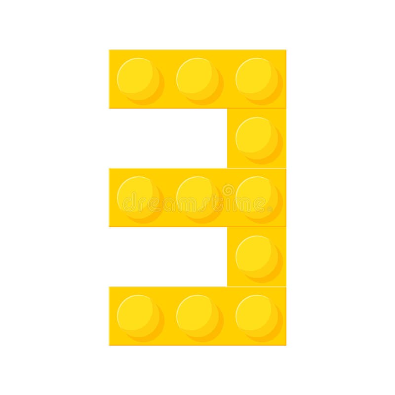 Number Three Plastic Blocks. Flat Style Stock Vector - Illustration of ...