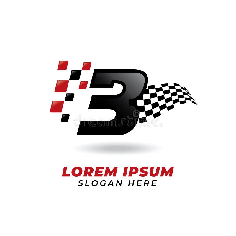 Number Three 3 Racing Icon Symbol Design. Racing Number Logo Design ...