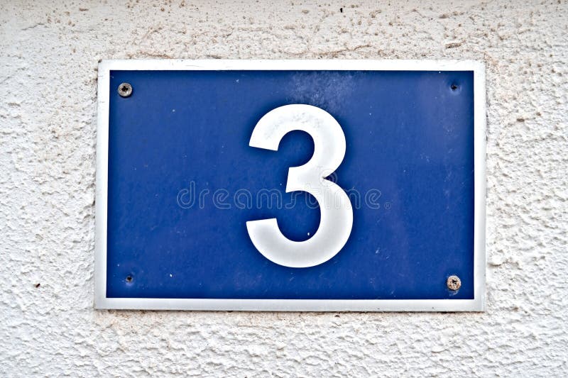 Number 3 Three 3rd Blue on White Stock Photo - Image of birthday, list ...
