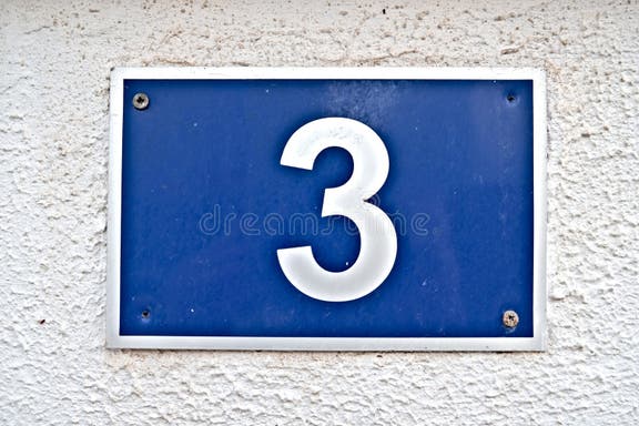 Number 3 Three 3rd Blue on White Stock Photo - Image of birthday, list ...