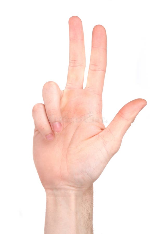 Number Three in Sign Language Stock Image - Image of showing, gesturing ...