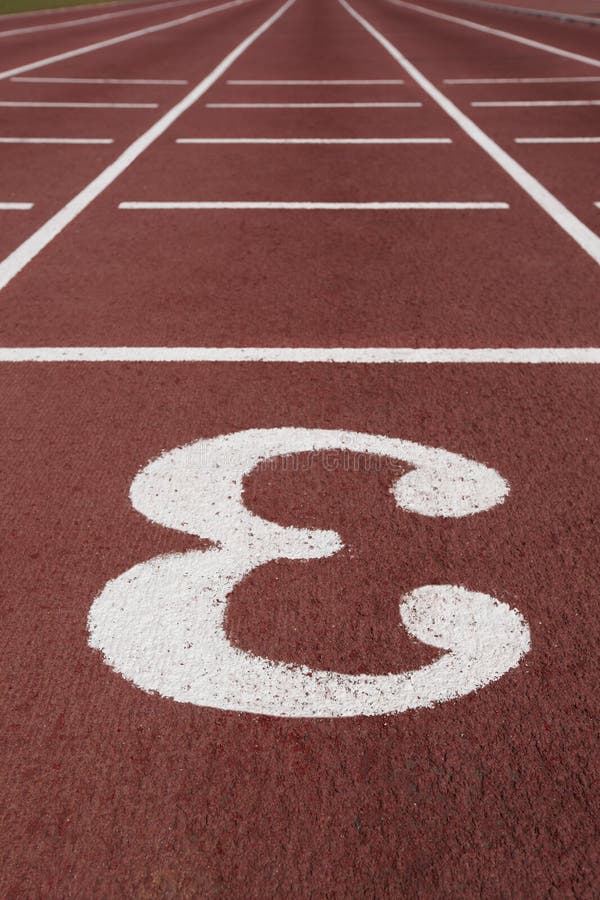 Number Three Signpost in a Athletic Running Track Stock Image - Image ...