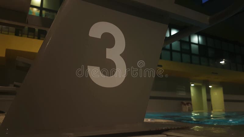 Number Three on Swimming Pool Jumping Platform. 3rd Track Position ...