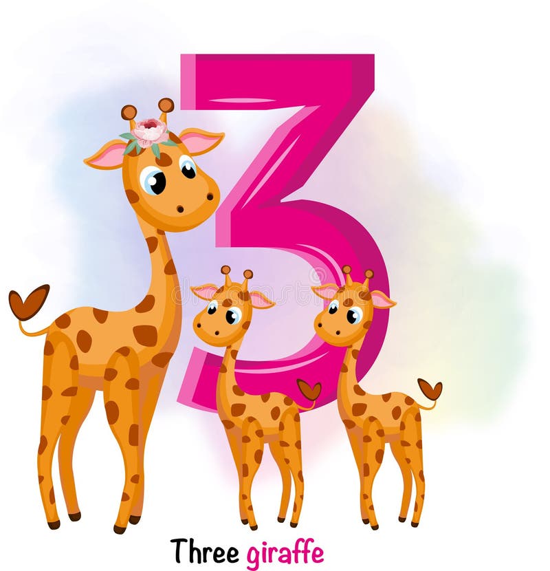 Number Three Giraffe Stock Illustrations – 63 Number Three Giraffe ...