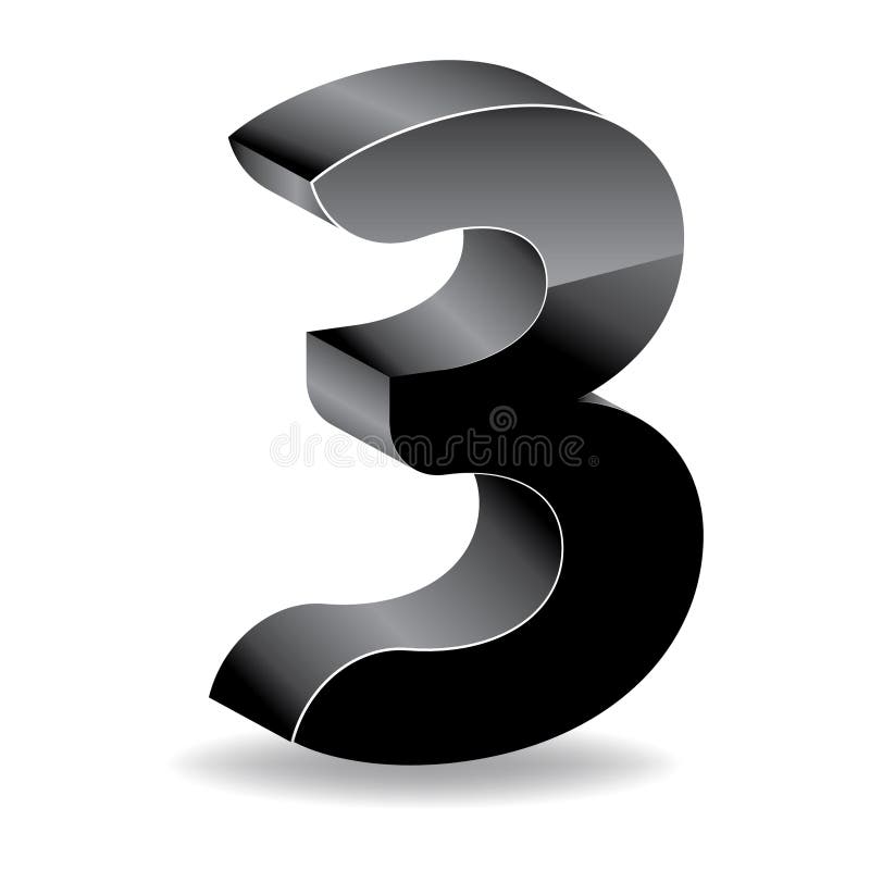 Number Three. Vector Illustration Decorative Design Stock Vector ...