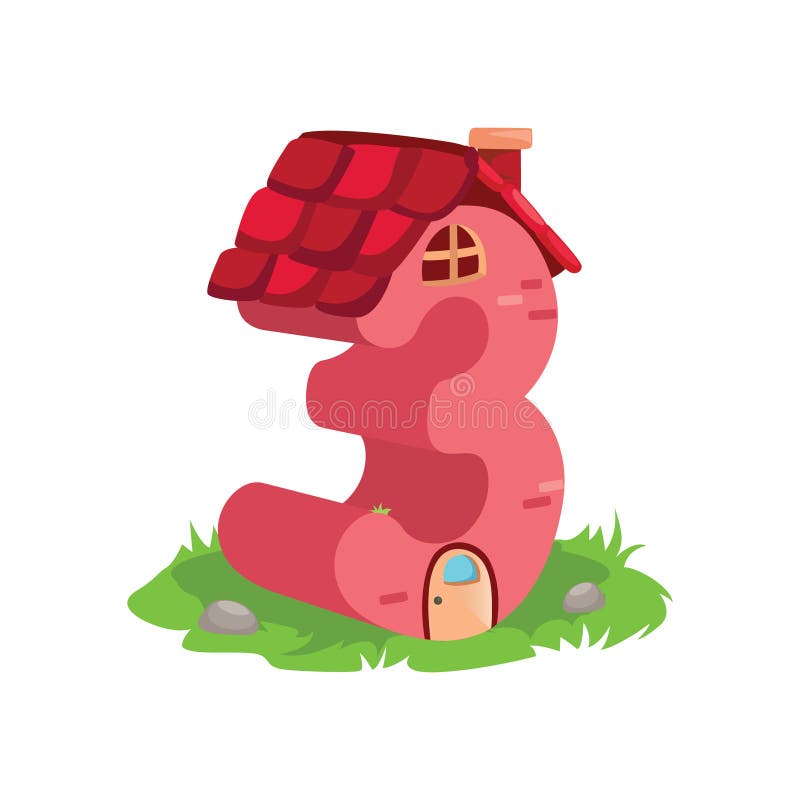 Number Three. Vector Illustration Decorative Design Stock Vector ...