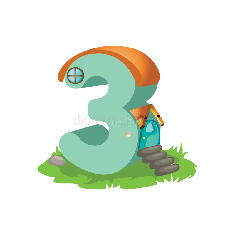 Number Three. Vector Illustration Decorative Design Stock Vector ...