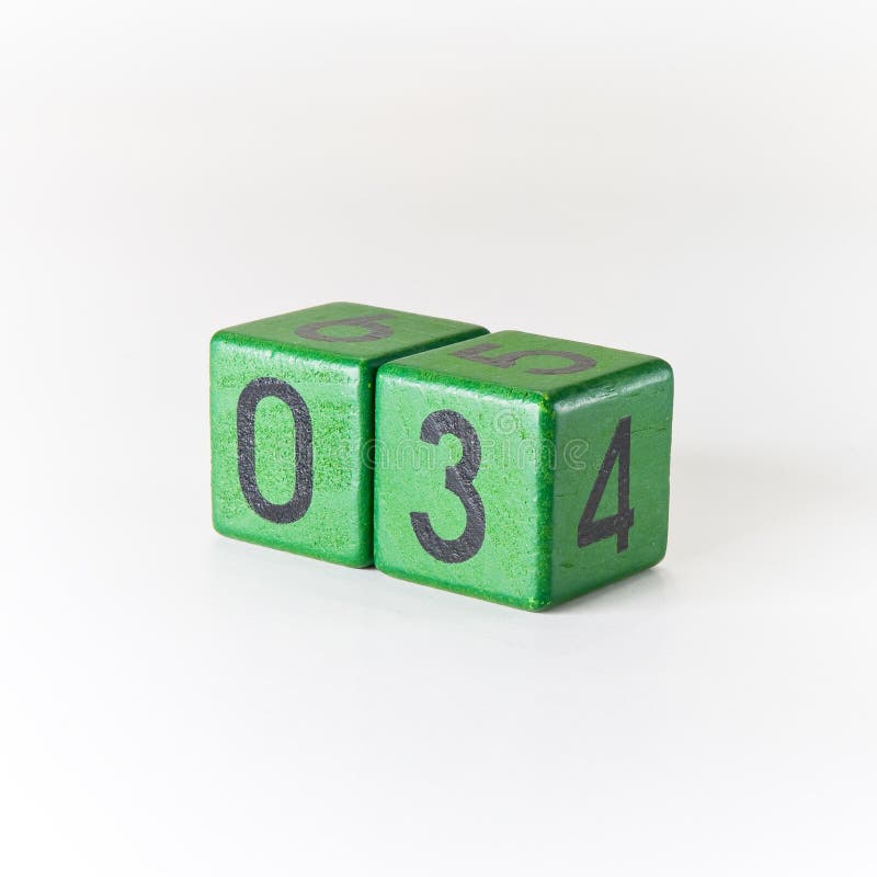 Number Three Written on a Wooden Green Cube Stock Photo - Image of cube ...