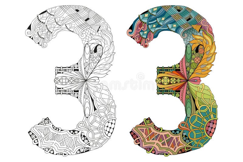 Zentangle Number Stock Illustrations – 763 Zentangle Number Stock ...