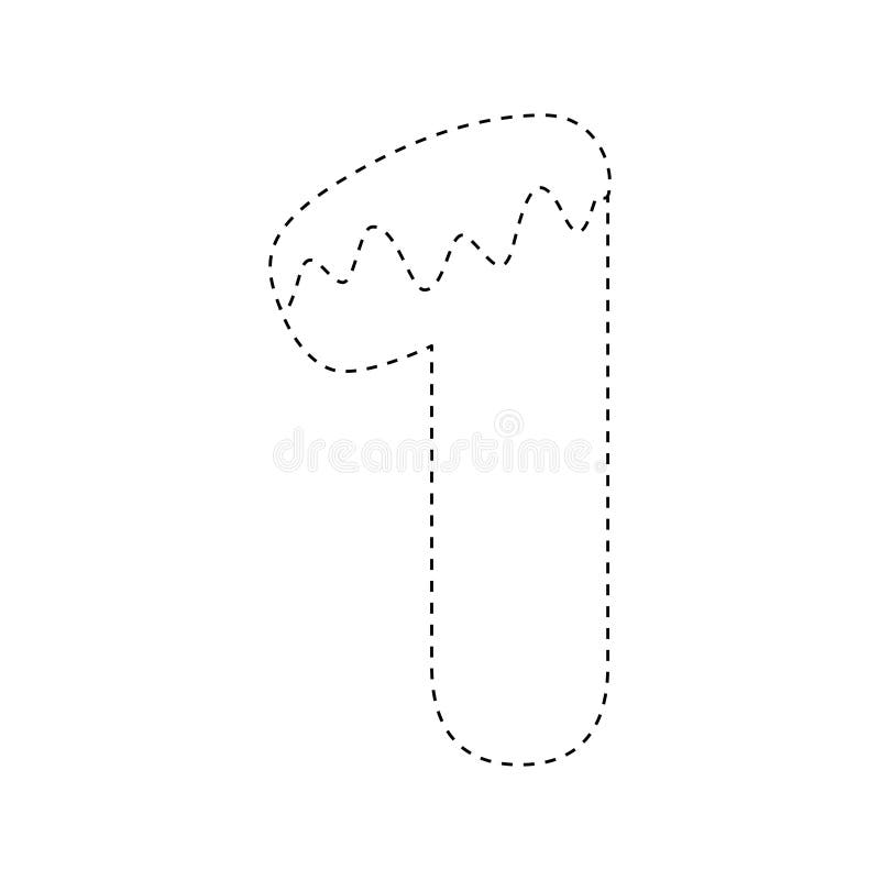 Number 1 Tracing Worksheet for Kids Stock Illustration - Illustration ...