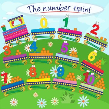 The number train stock vector. Illustration of book, baby - 21582383