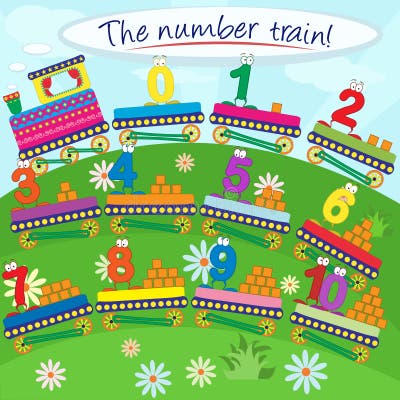 The number train stock vector. Illustration of book, baby - 21582383