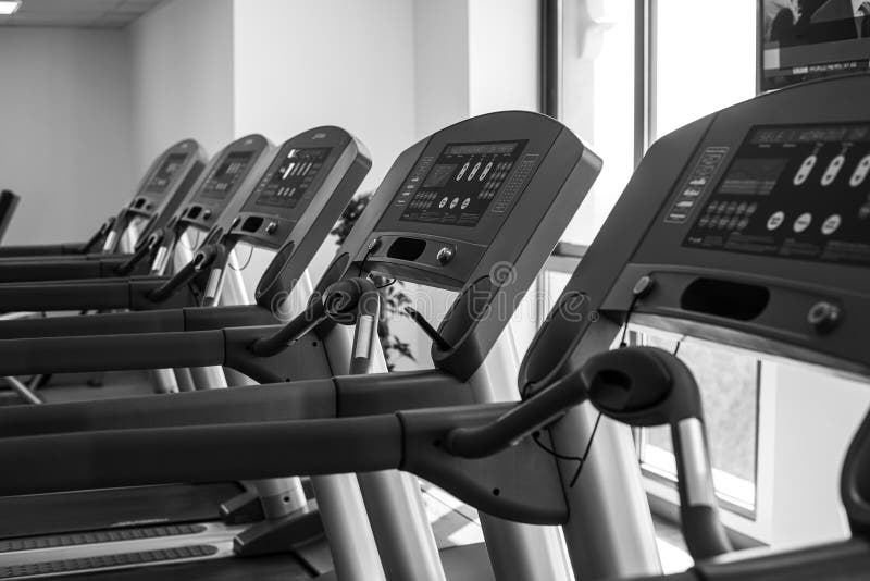 A Number of Treadmills in the Gym Stock Image - Image of number, track ...