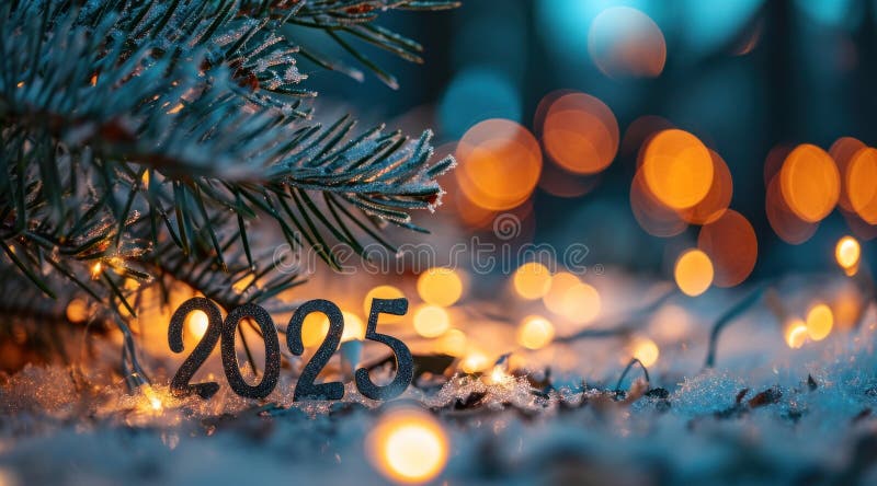 A number on a tree branch stock illustration. Illustration of holiday ...