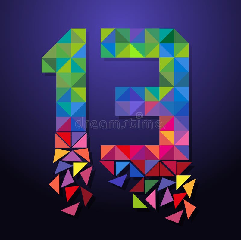 Shattered Triangle Number Eleven Stock Vector - Illustration of ...