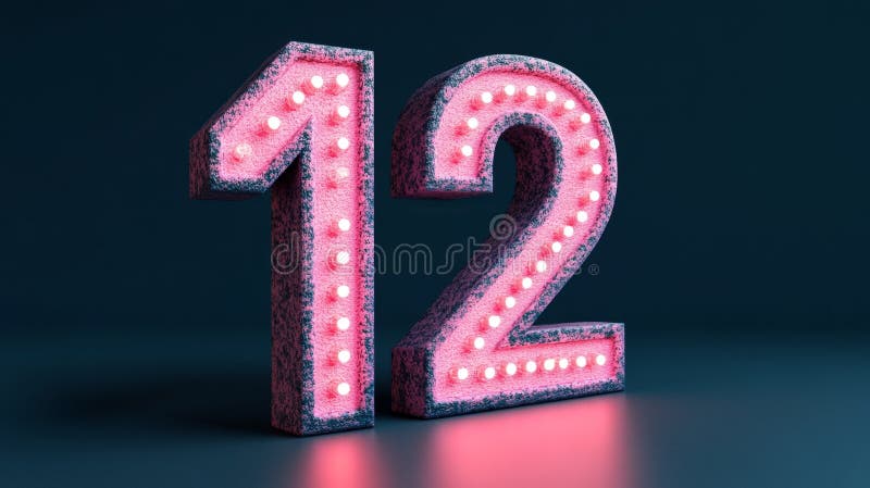 Set of Number Twelve Year 12 Year Celebration Design. Anniversary ...