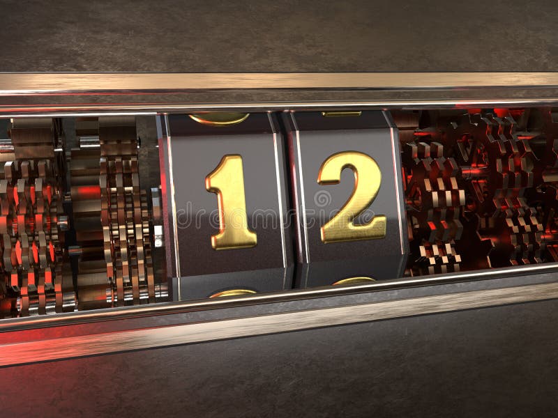 Number 12 Number Twelve Style of Slot Machine Stock Illustration ...