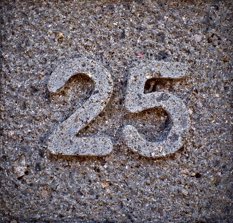 Number 25, Twenty-five, on Stone. Stock Image - Image of number ...