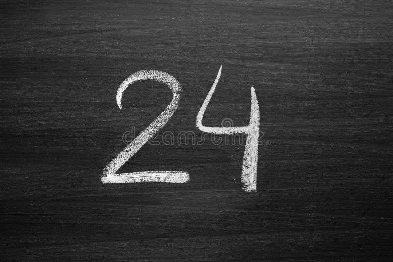 Number Twenty Four Enumeration Written with a Chalk Stock Image - Image ...