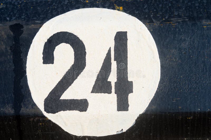 Number Twenty Four on the Metall Plate Stock Photo - Image of ...
