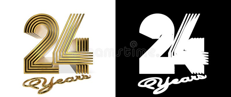 Number Twenty-four Years Celebration Stock Illustration - Illustration ...