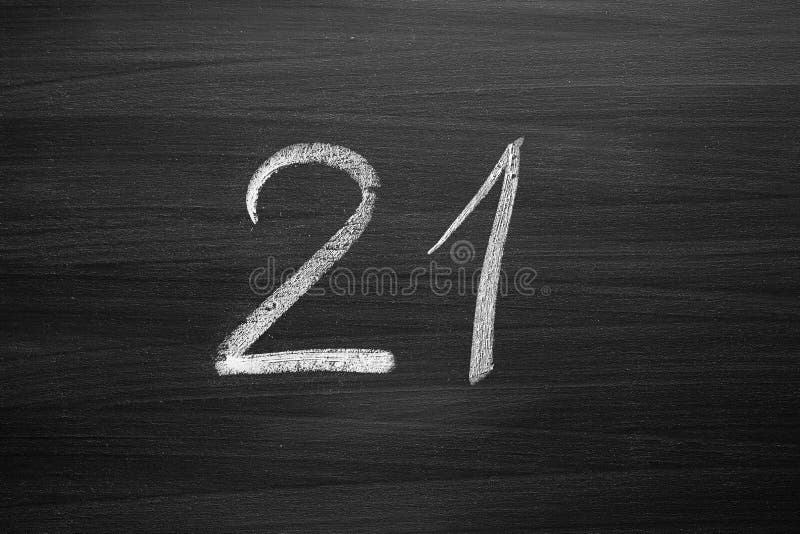 Number Twenty One Enumeration Written with a Chalk Stock Photo - Image ...