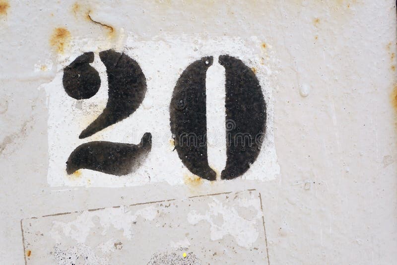 Number twenty stock photo. Image of texture, painted - 91965140