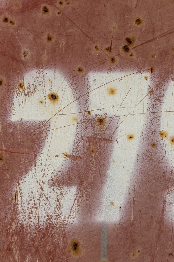 Number Twenty Seven Painted on Rusty Red Metal Stock Photo - Image of ...
