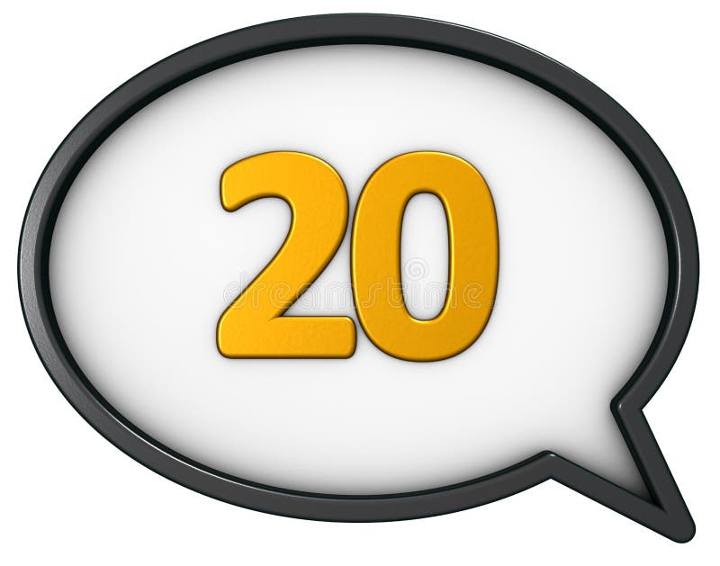 Number Twenty Cartoon Character for Teaching Children or Birthday ...