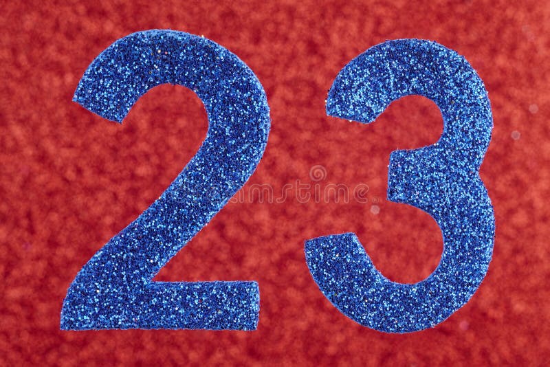 Number Twenty-three Blue Over a Red Background. Anniversary Stock Photo ...
