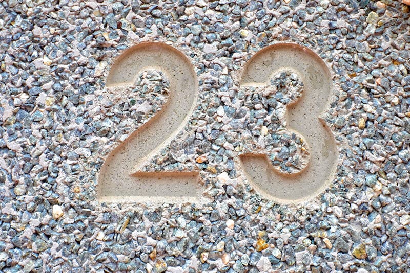Number 23, Twenty-three, Relief in a Flat Stone Surface. Stock Photo ...