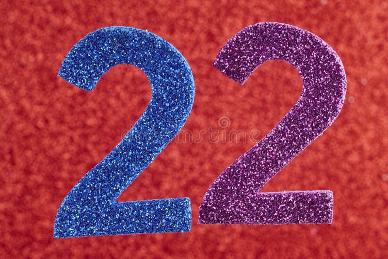 Number Twenty-five Blue Color Over A Red Background. Anniversary Stock ...