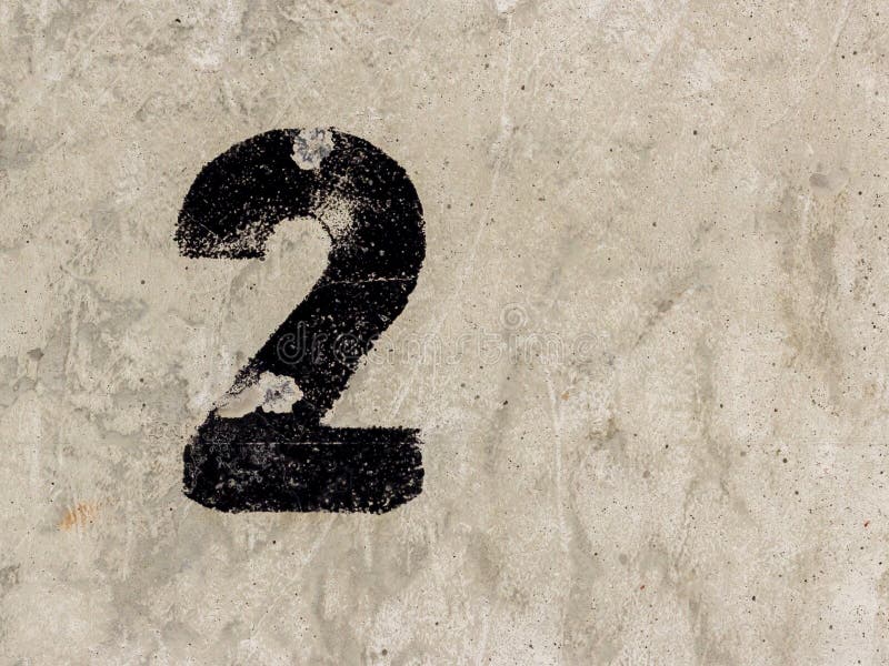 Number Two 2 on Concrete Wall Background Stock Image - Image of number ...