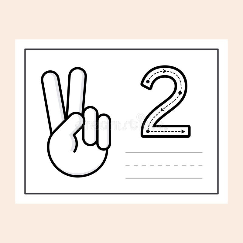 Number 2 - Finger Counting Activity Stock Vector - Illustration of ...