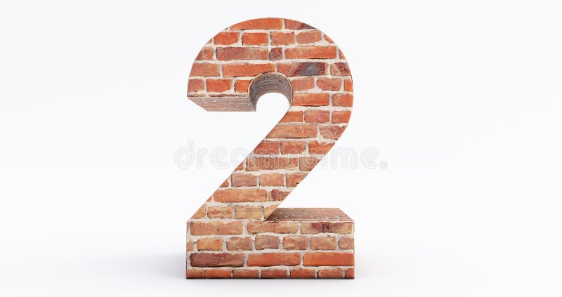 Number Two from Building Bricks, Concept of Bricks that Build Up To ...