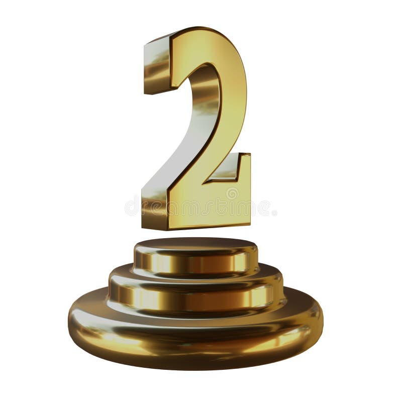 Number Two 3d Gold. Champion 2 3d Stock Illustration - Illustration of ...