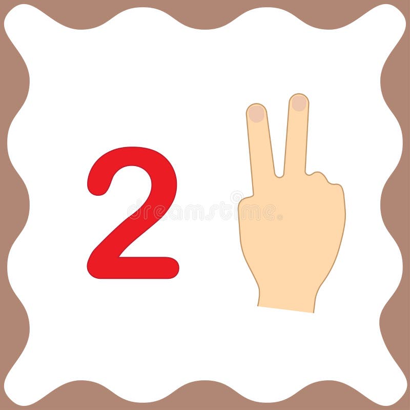 Number 2 Two, Educational Card, Learning Counting with Fingers Stock ... Number 2 Two, Educational Card, Learning Counting with Fingers Stock ...