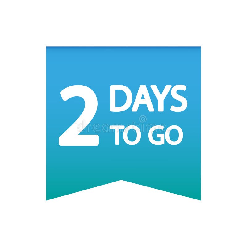Number Two Focus. Blue Countdown Banner. Bold 2 Days Text. Vector ...