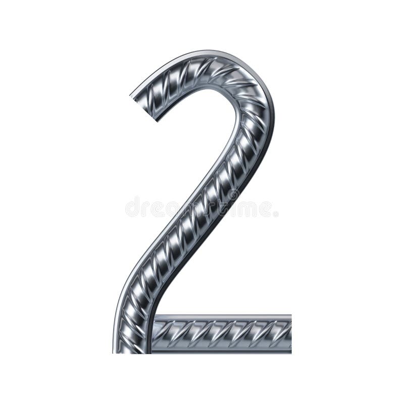 Number Two. Font from Construction Rebar Stock Illustration ...