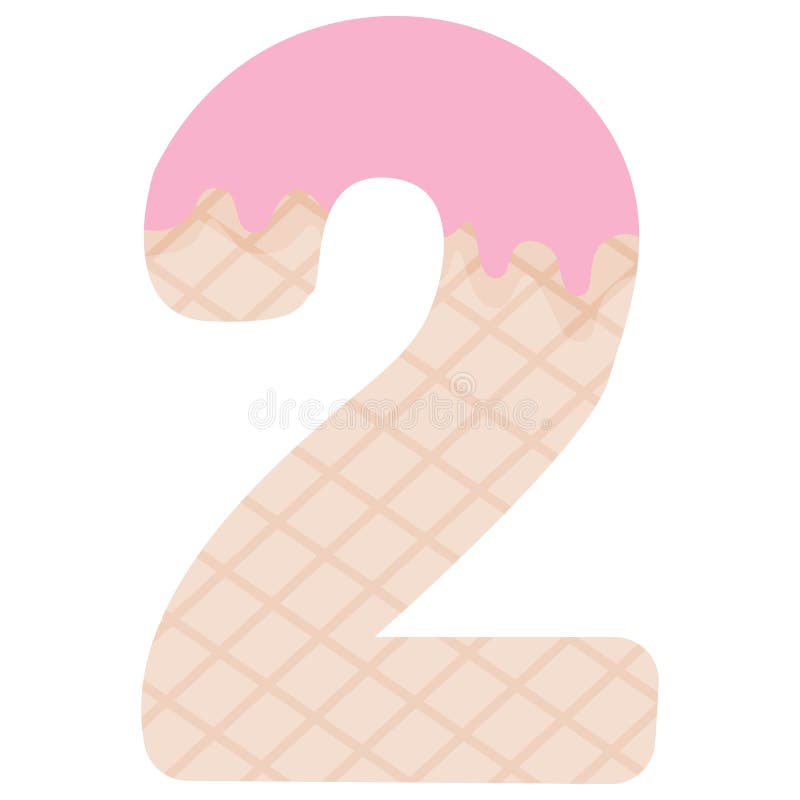 Number Two in the Form of Ice Cream Stock Vector - Illustration of ...