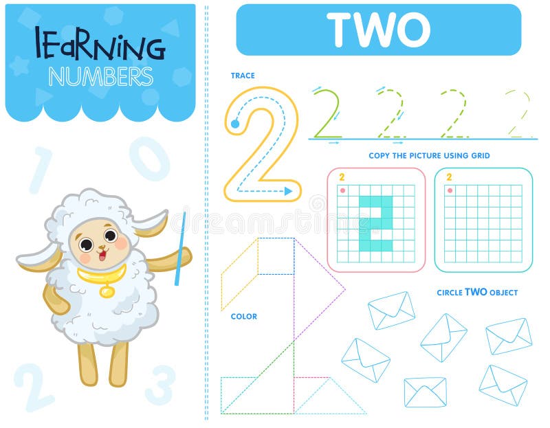 Worksheet for Learning Numbers. Number 2. Kids Learning Material and ...